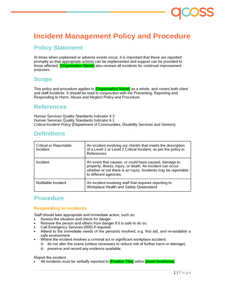 Incident Management Policy Overview | PDF | Domestic Violence | Violence