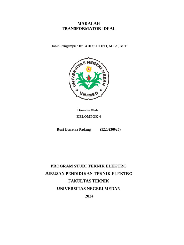 Transformator Ideal: Konsep & Aplikasi | PDF | Sains & Matematika | Teknologi & Rekayasa