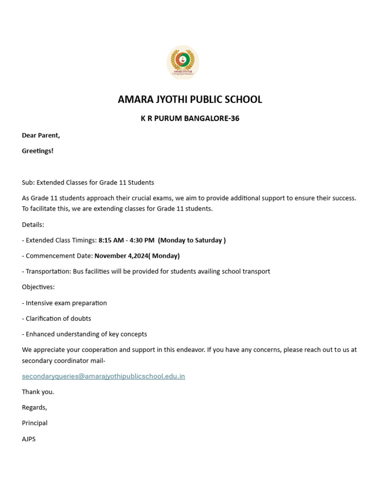 Grade 11 Revised Timings | PDF