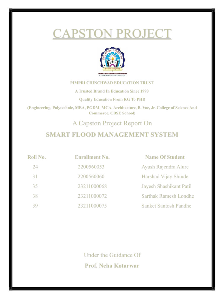 CAPSTON PROJECT Part 1 (Updated) | PDF | Flood | Flood Control