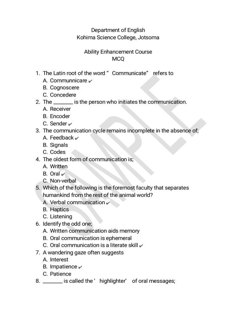 AEC Sample Questions | PDF | Language Arts & Discipline