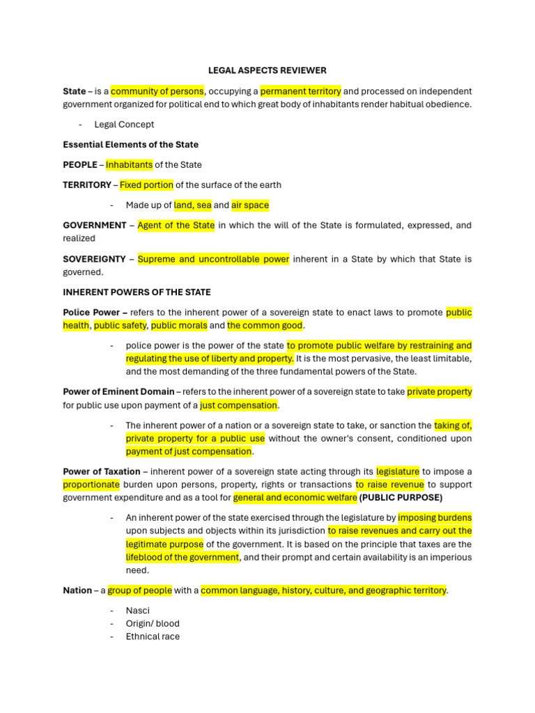 Legal Aspects Reviewer | PDF | Partnership | Law Of Obligations