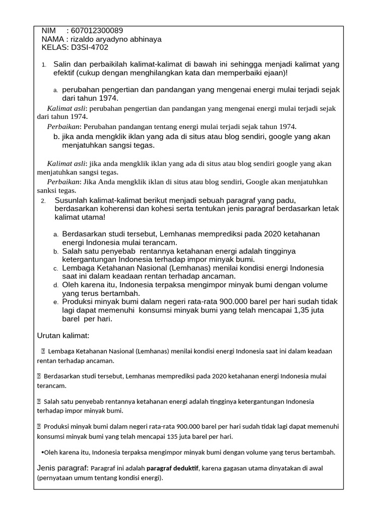 Latihan Paragraf | PDF