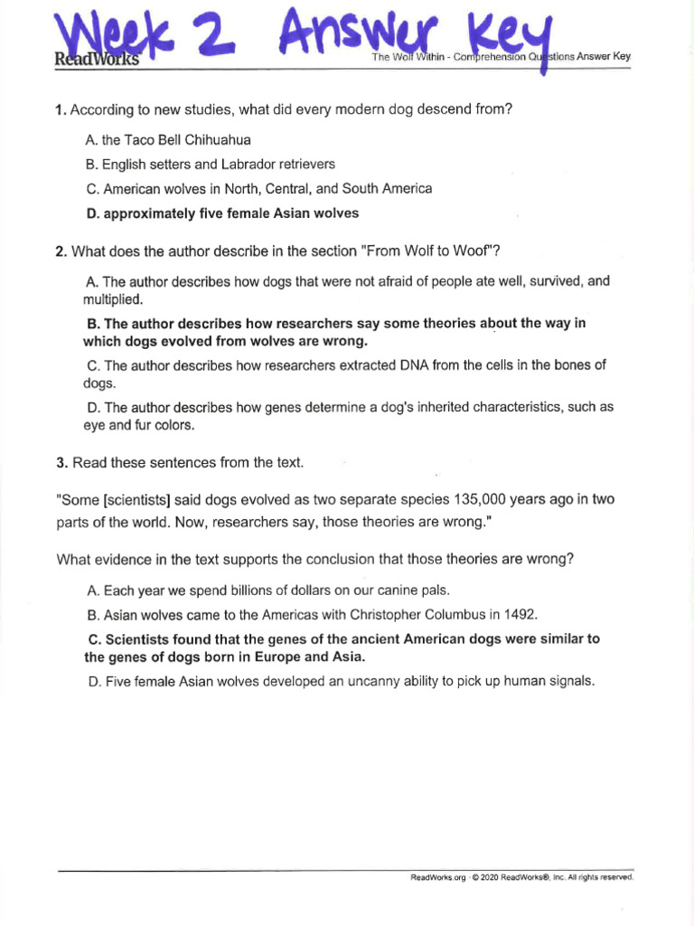 Answer Key Work Packet 4 8 20 | PDF