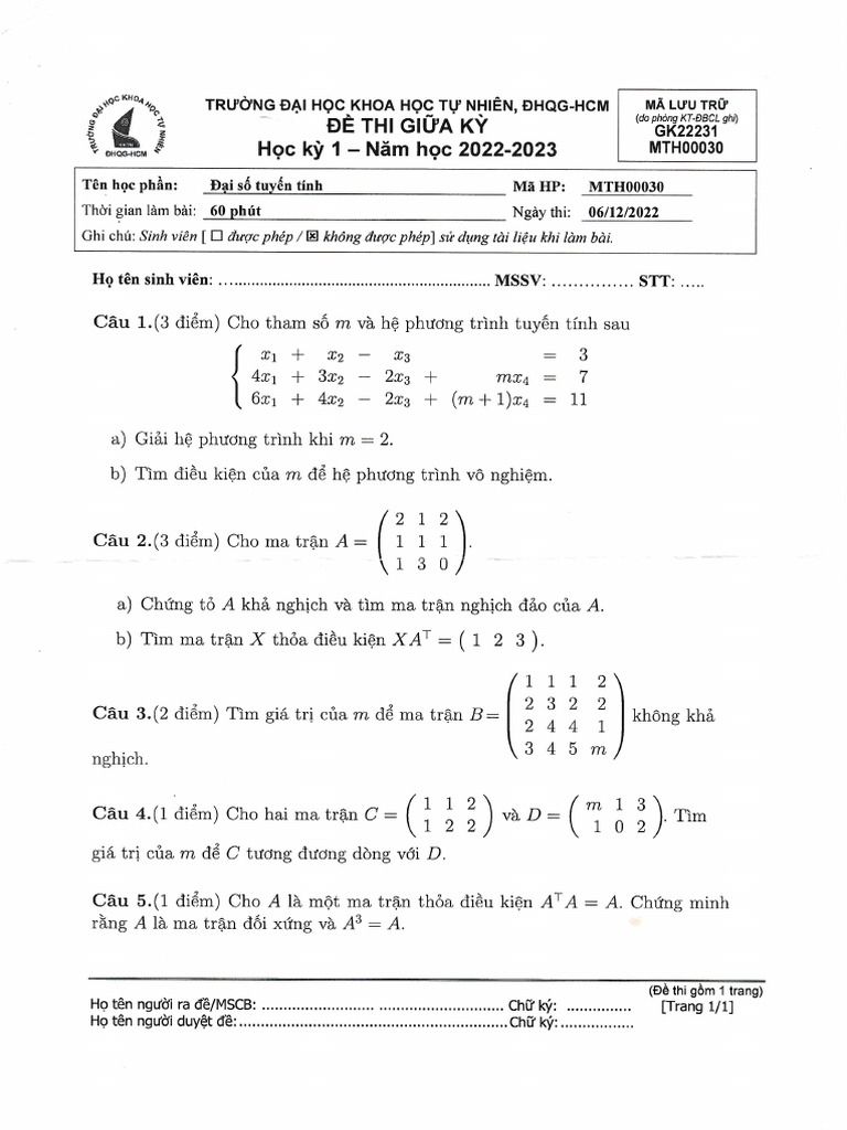 GK DSTT Dai Tra hk1 2022 2023 | PDF