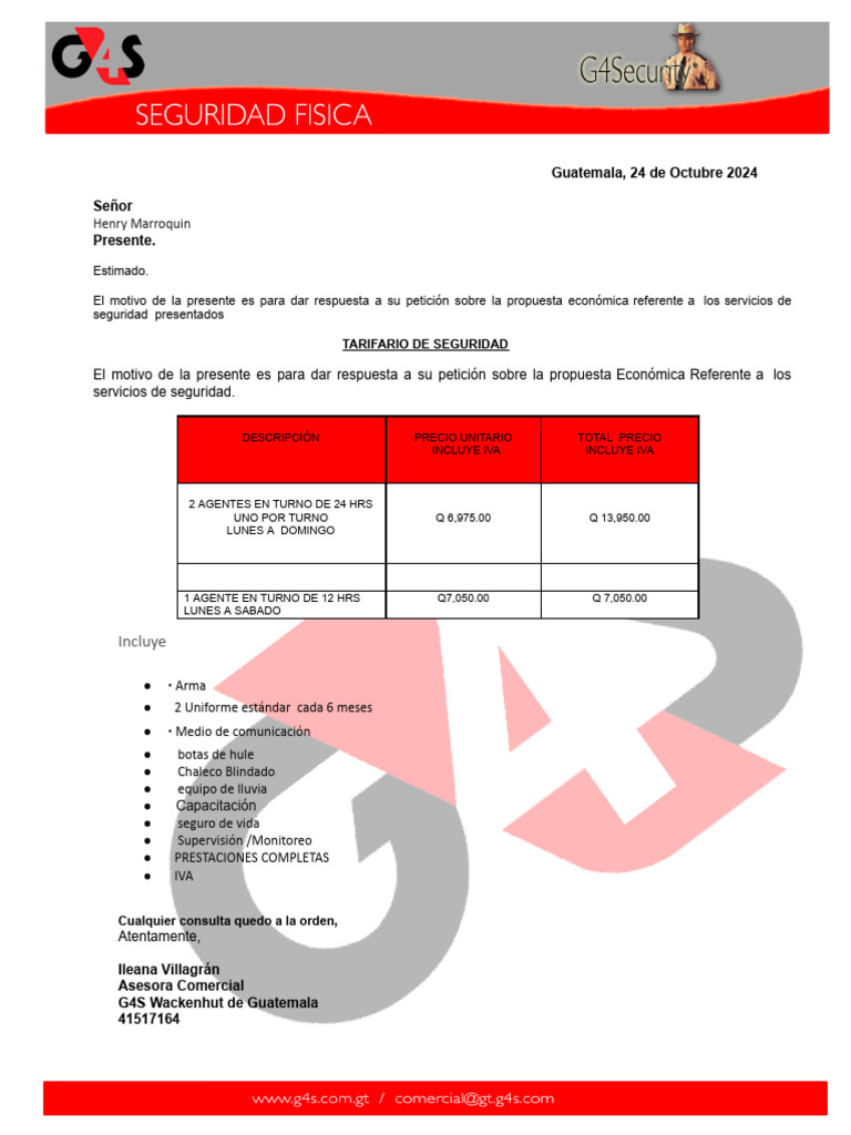 COTIZACION G4S | PDF