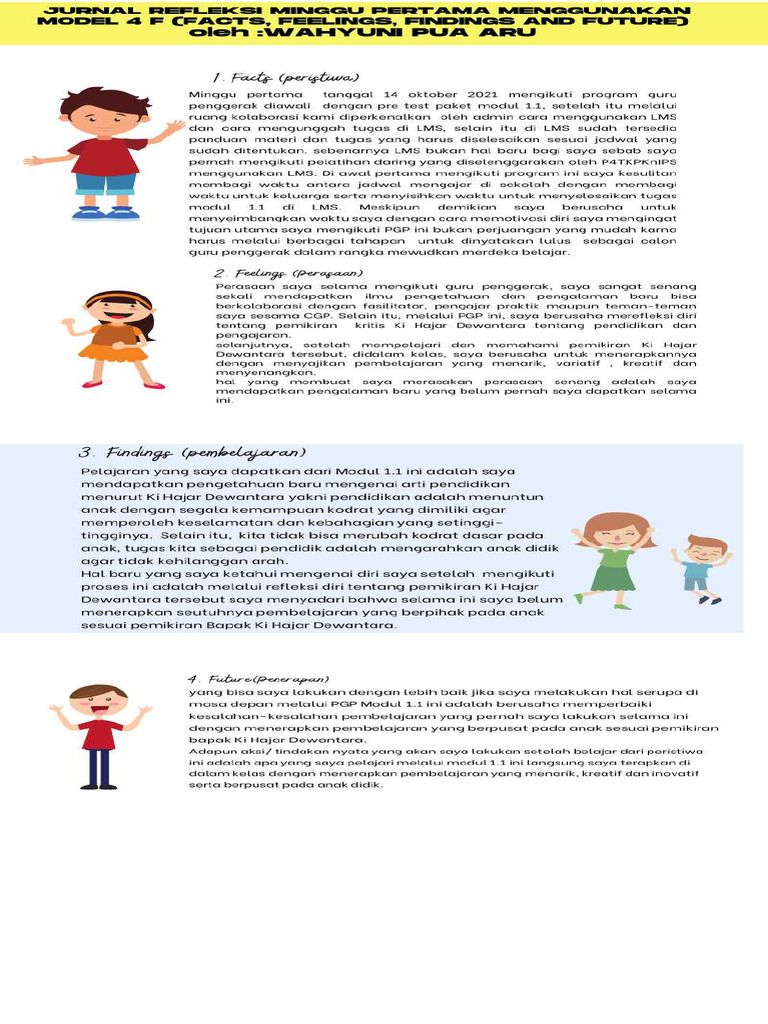 Jurnal Refleksi Minggu Pertama Menggunakan Model 4 F | PDF