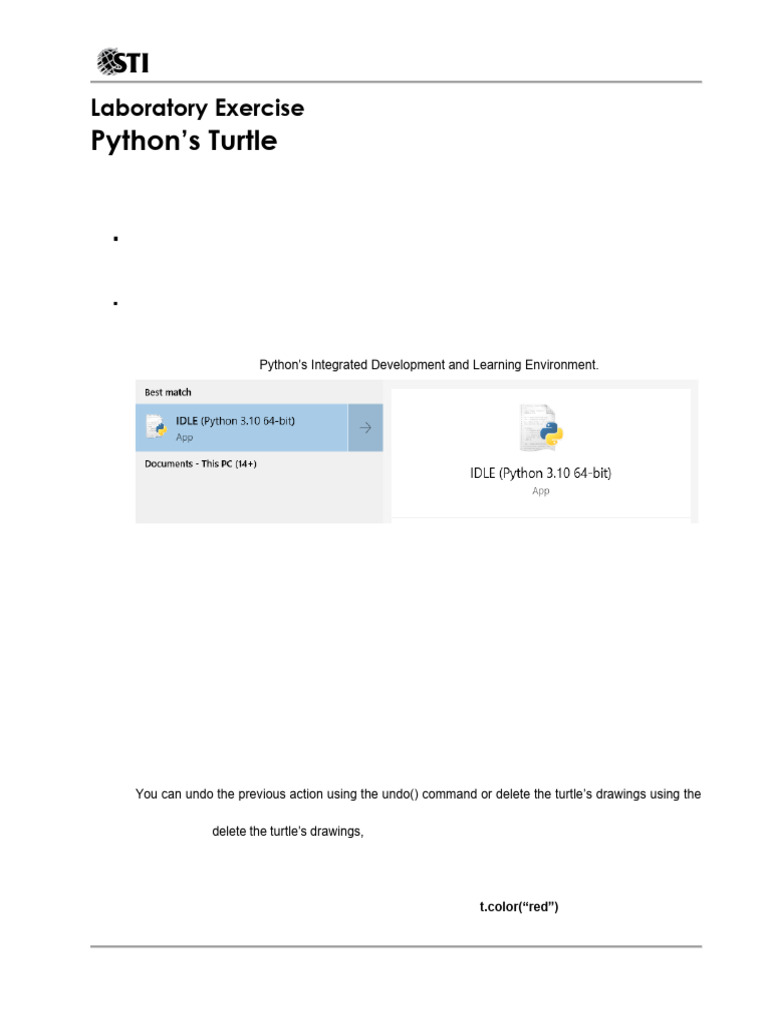 Python Turtle Graphics Guide | PDF | Python (Programming Language) | Computing