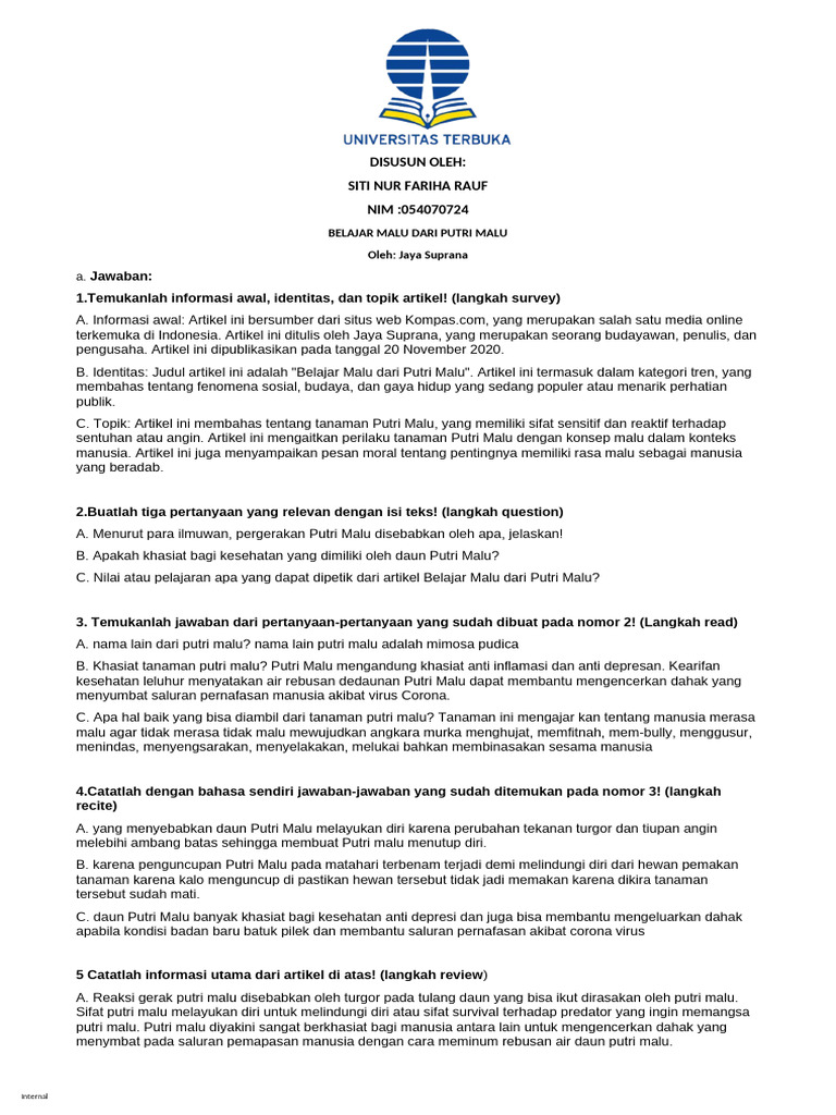 Tugas 1 Bhs Indo | PDF