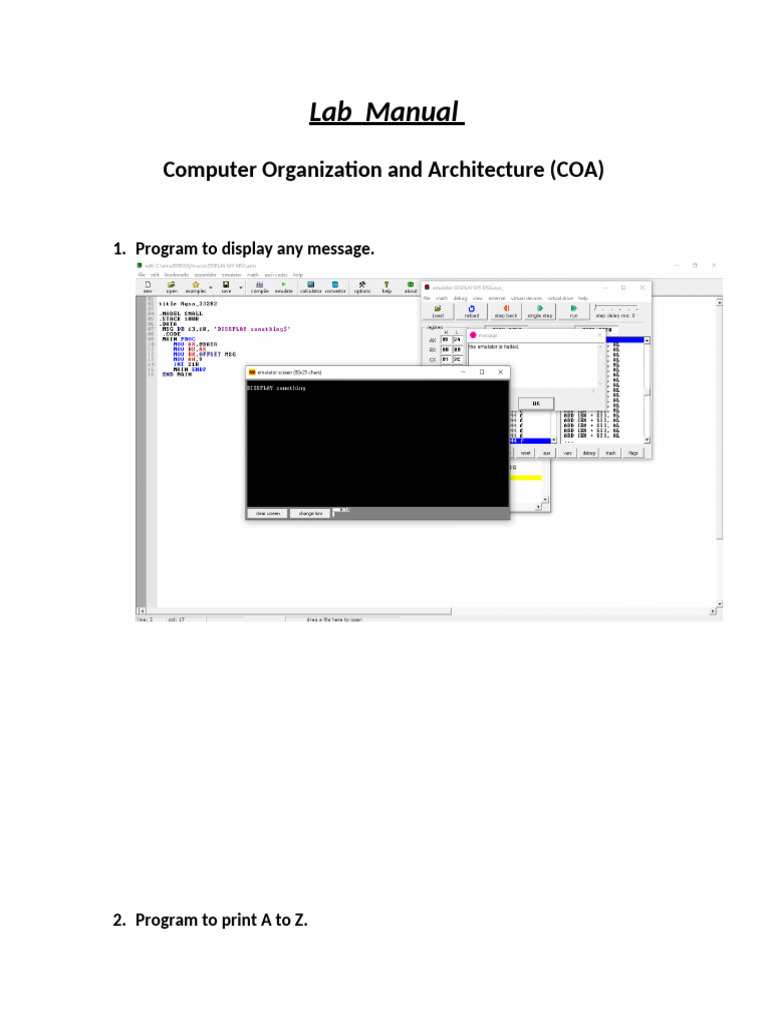 Lab Mannual Coa | PDF | Computers
