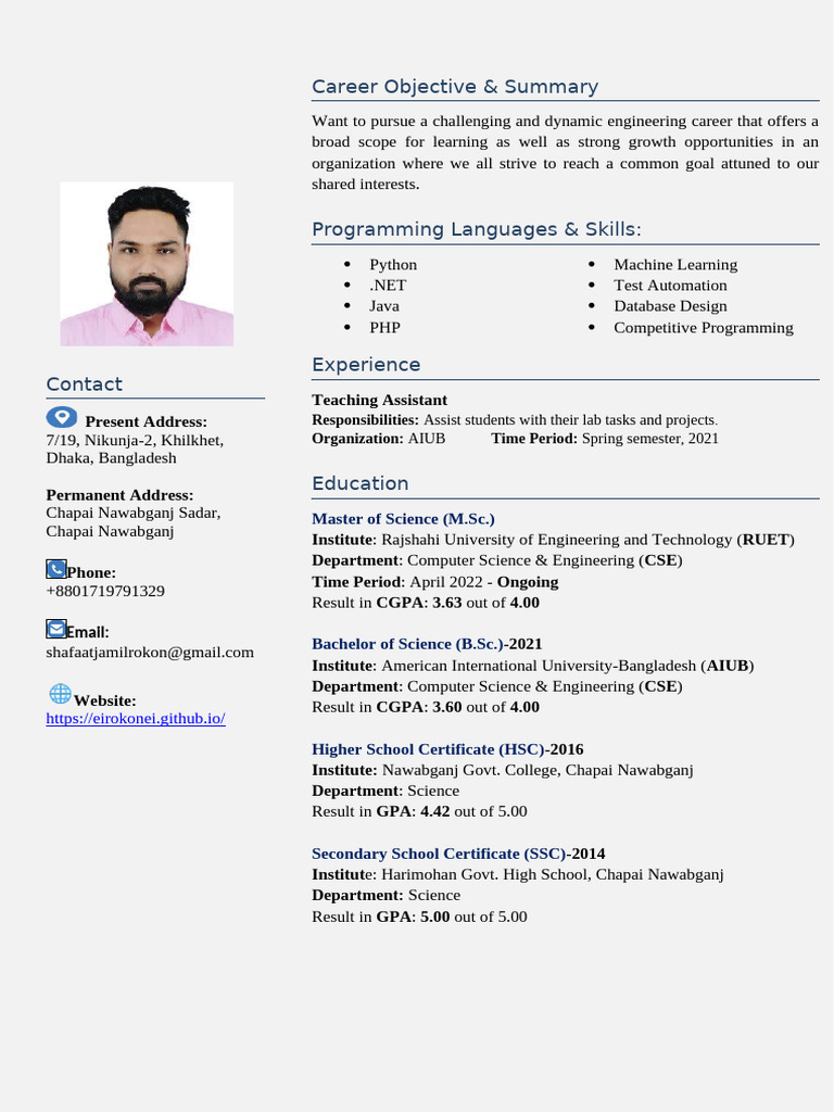 Md. Shafaat Jamil Rokon | PDF | Computing