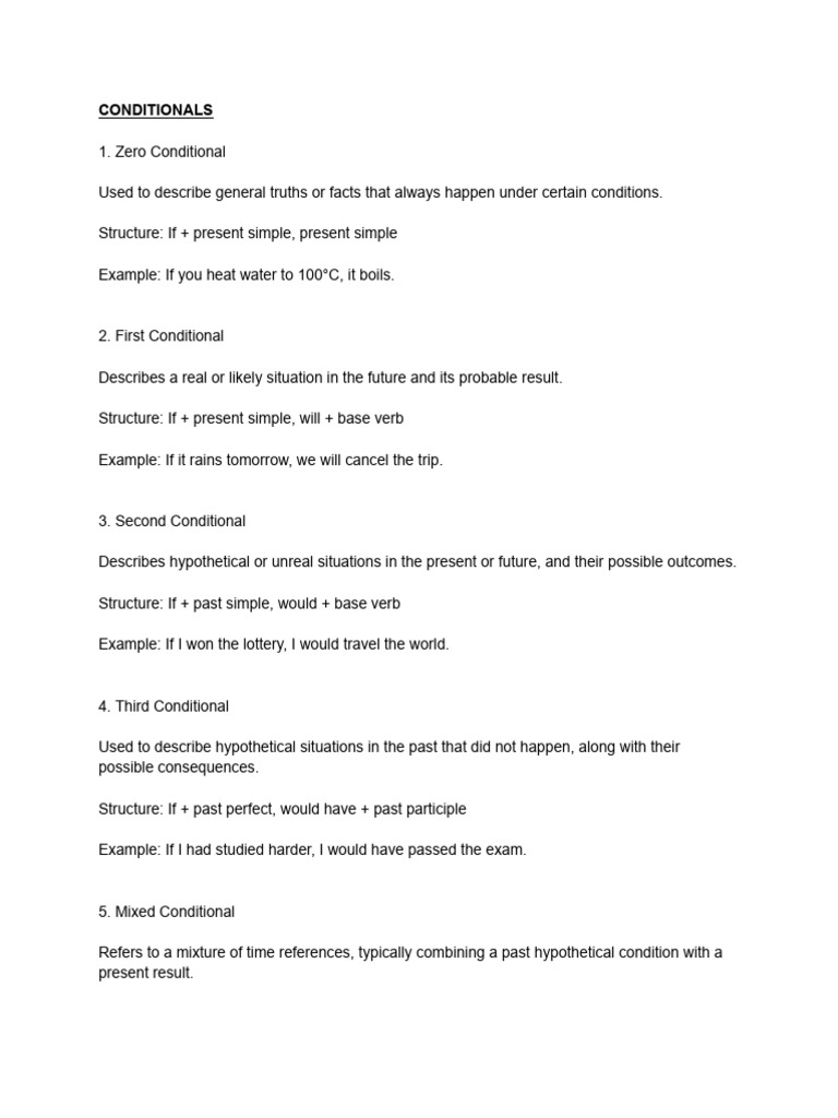 CONDITIONALS | PDF
