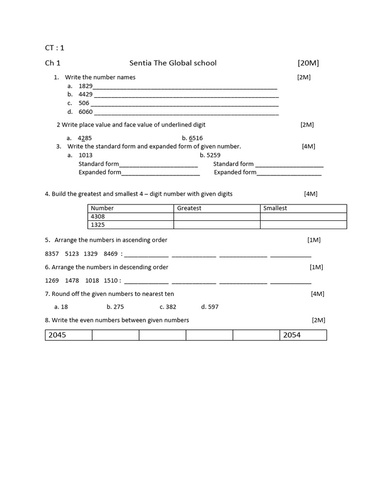 CT CH 1, 2,3 3rd Grade | PDF | Mathematics | Arithmetic
