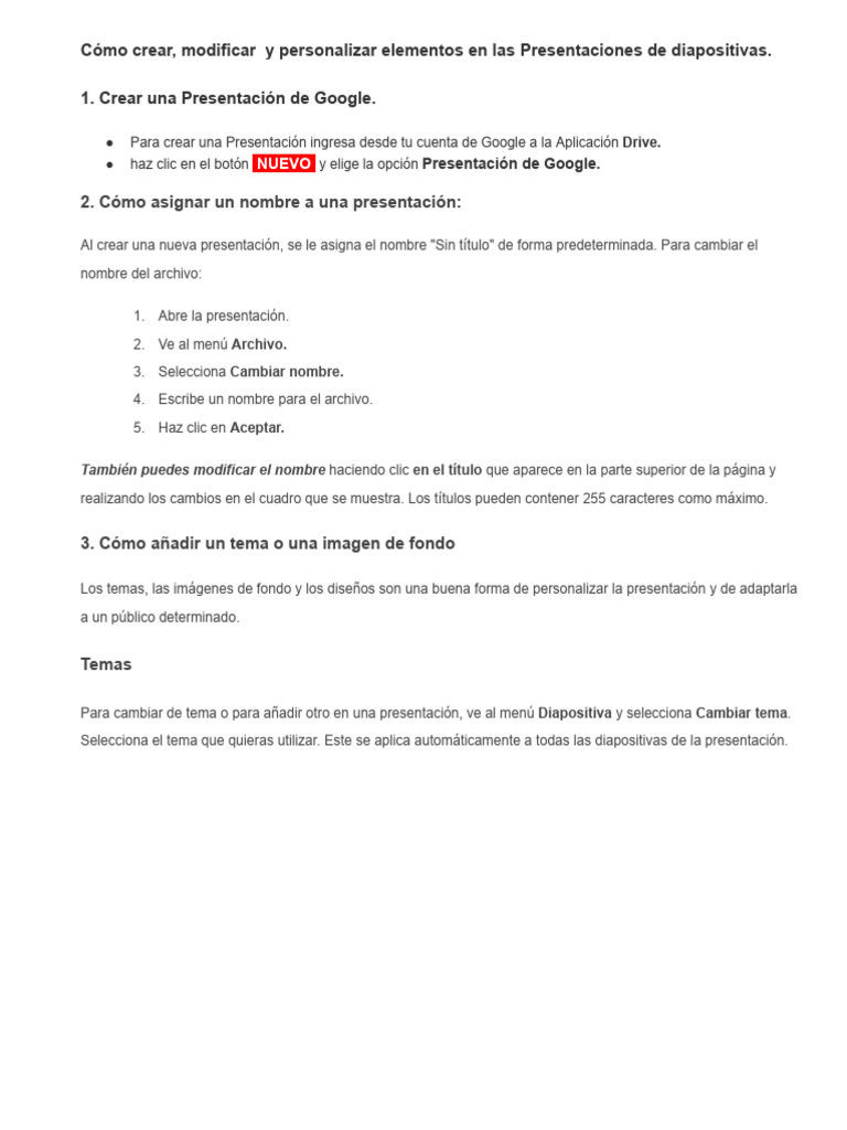 Presentaciones Google Slide | PDF | Botón (Computación) | Ventana (informática)