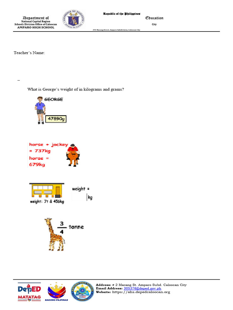 Mass and Weight Problem Solving Guide | PDF