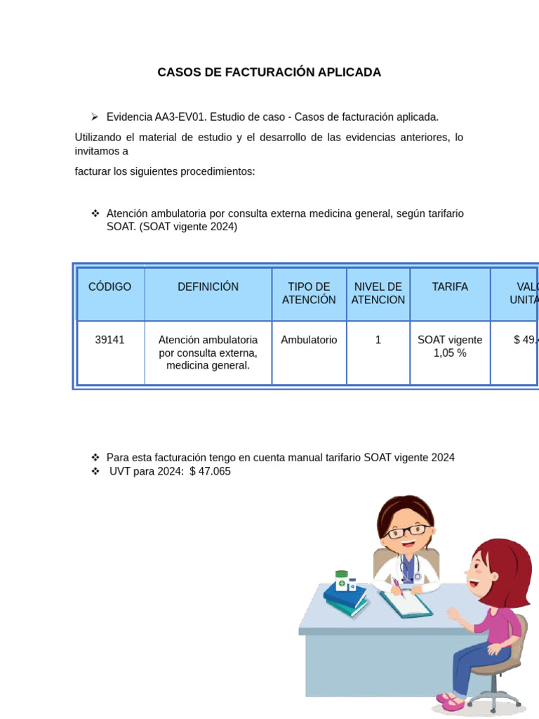 CASOS DE FACTURACIÓN APLICADA | PDF | Sangre | Medicina CLINICA