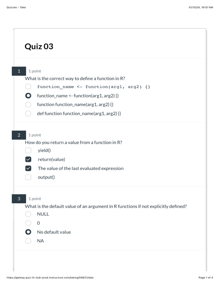 Quiz3 - Take | PDF | Function (Mathematics) | Parameter (Computer Programming)