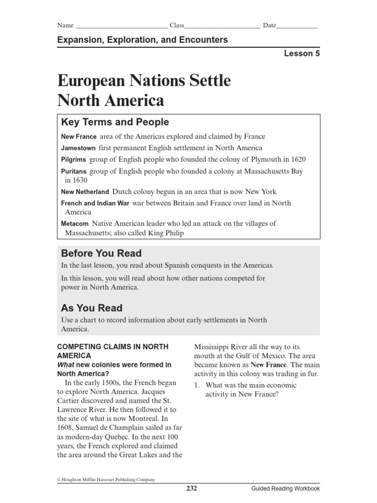 European Nations Settle North America | PDF | New France | European ...