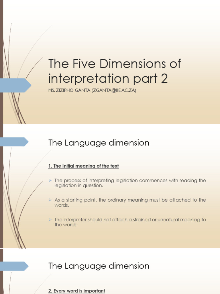 The Five Dimensions of interpretation part 2 | PDF | Constitution ...