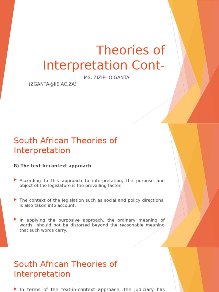 Theories of Interpretation Cont | PDF | Statutory Interpretation ...
