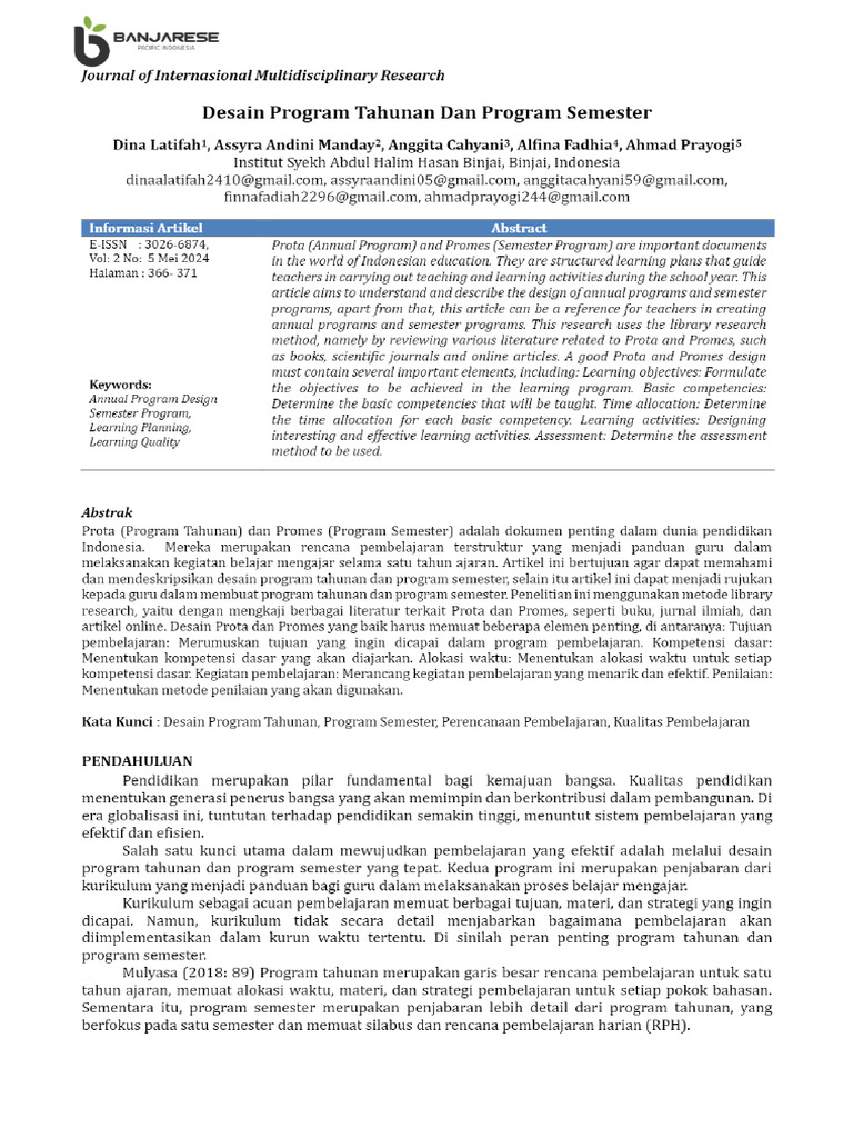 View of Desain Program Tahunan Dan Program Semester | PDF