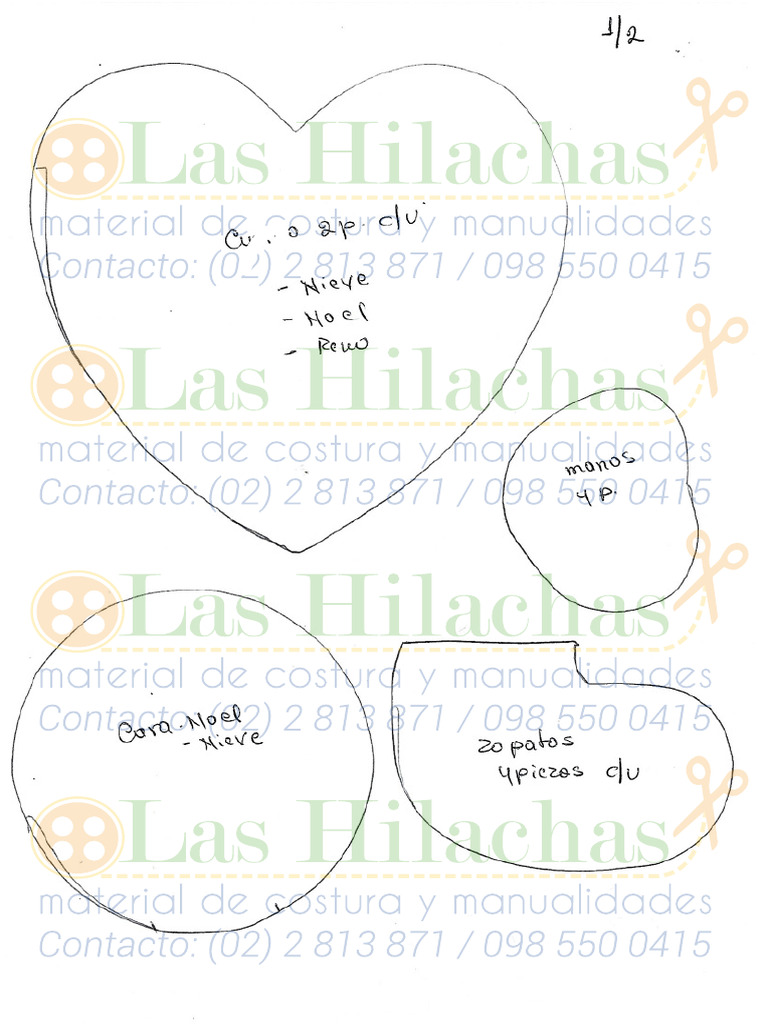 moldes trio corazón | PDF