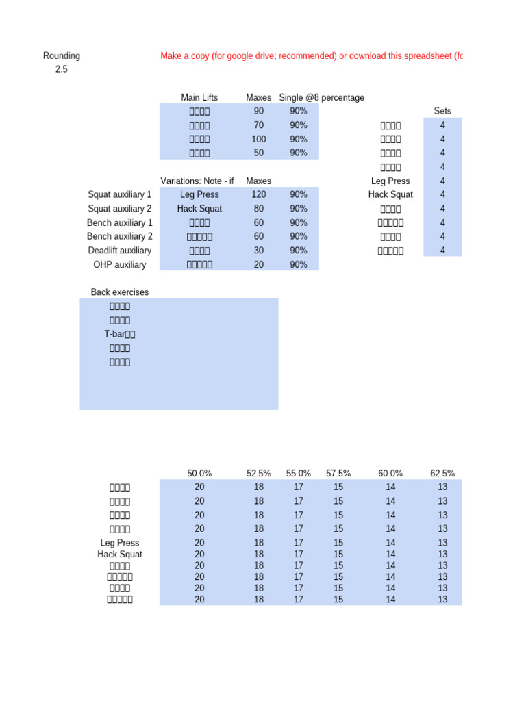 SBS Hypertrophy Template LF | PDF | Physical Fitness | Weight