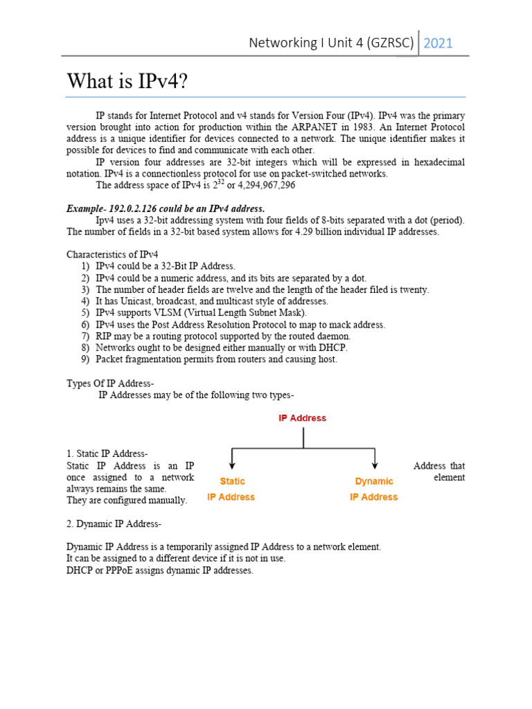 Unit 4 Networking (GZRSC) | PDF | Transmission Control Protocol | Routing