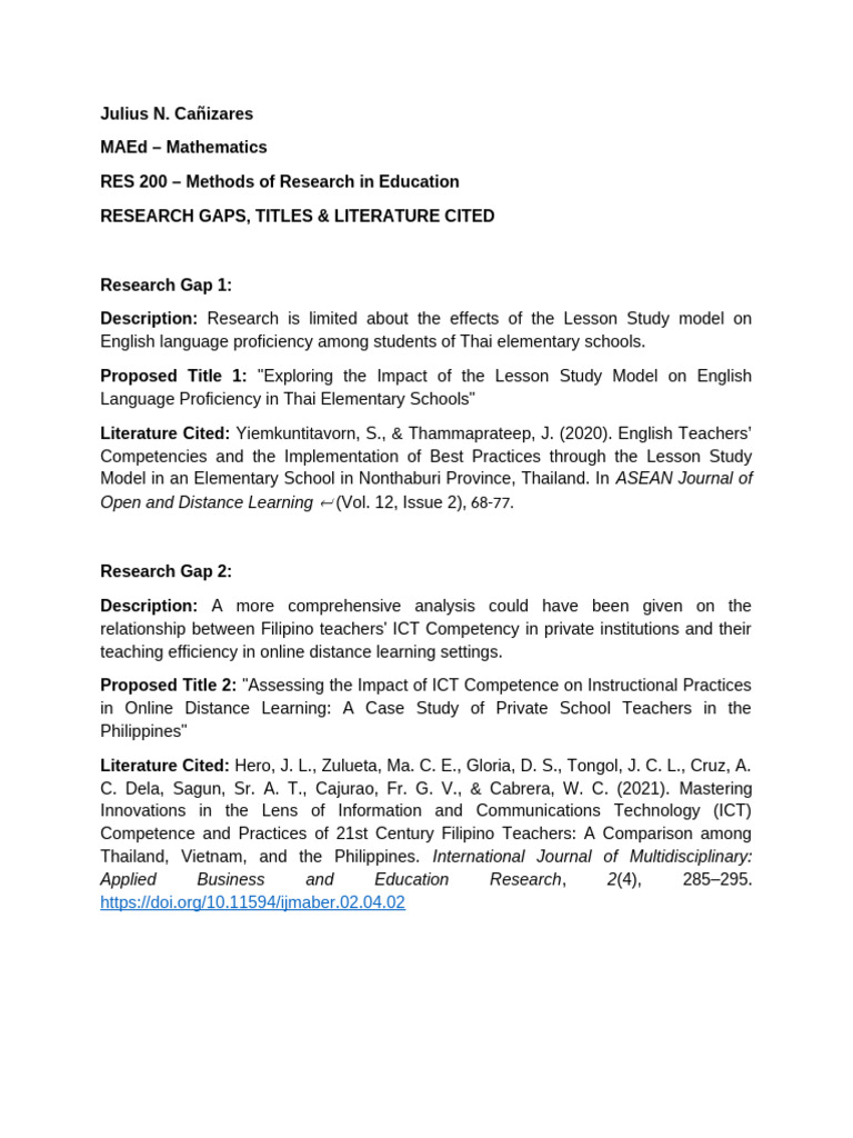 3. Research Gap | PDF | Teachers | Teacher Education 3. Research Gap | PDF | Teachers | Teacher Education