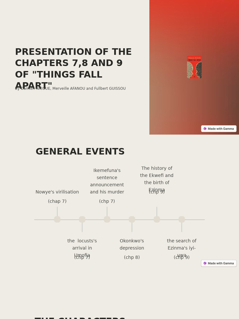 Presentation of The Chapters 78 and 9 of Things Fall Apart | PDF | Art ...