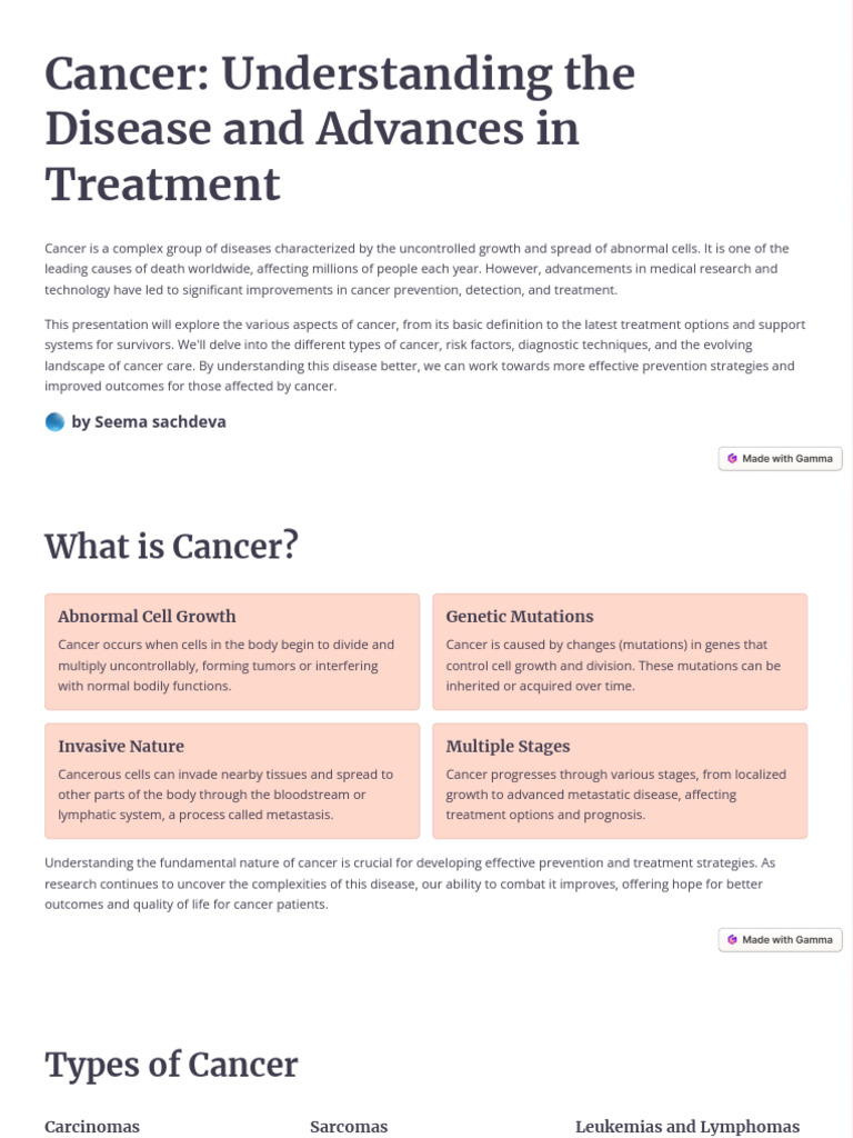 Cancer Understanding The Disease and Advances in Treatment | PDF ...