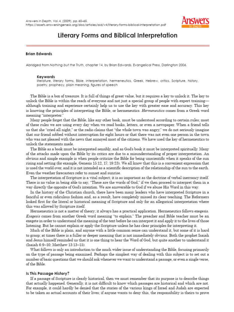 Understanding Biblical Literary Forms | PDF | Bible | Prophecy