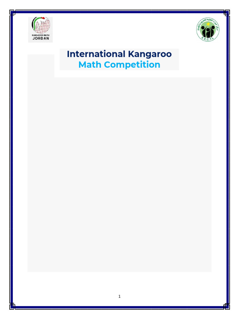Kangaroo Math Int. | PDF | Mathematics | Critical Thinking