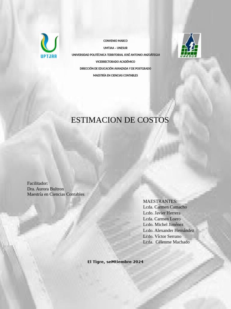 Estimación de Costos EJERCICIO | PDF | Business | Salario