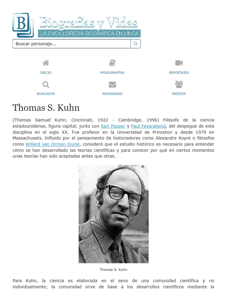 Biografia de Thomas S. Kuhn | PDF | Paradigma | Science