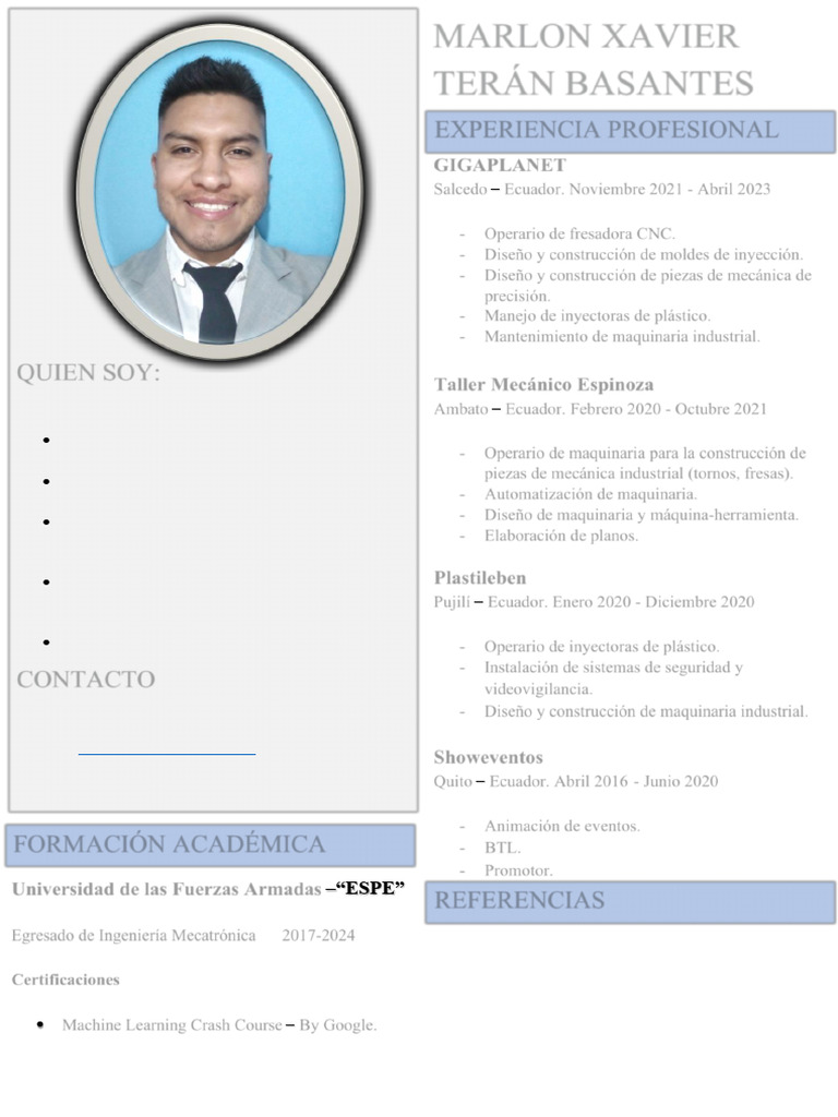 CV - Marlon Terán | PDF | Ingeniería | Informática