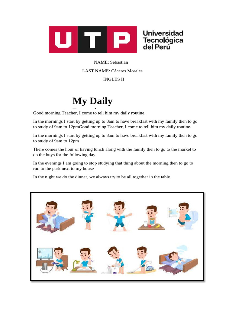 My Daily Routine Explained | PDF