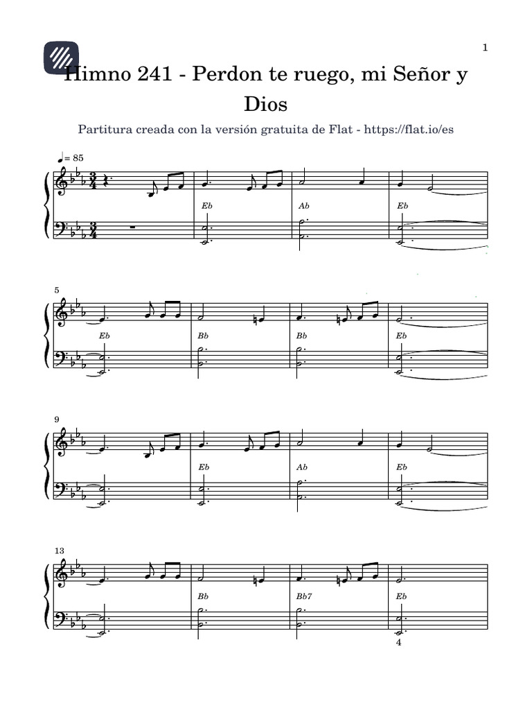 Himno 241 - Perdon Te Ruego, Mi Señor y Dios | PDF