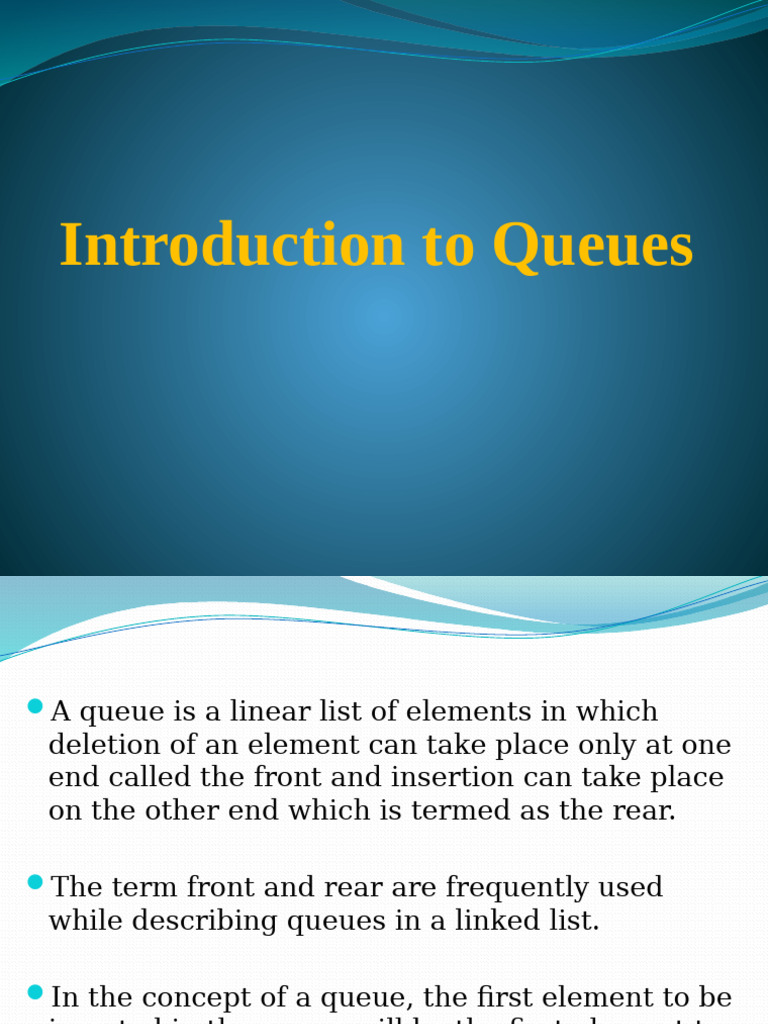 1 Introduction To Queues | PDF | Computers