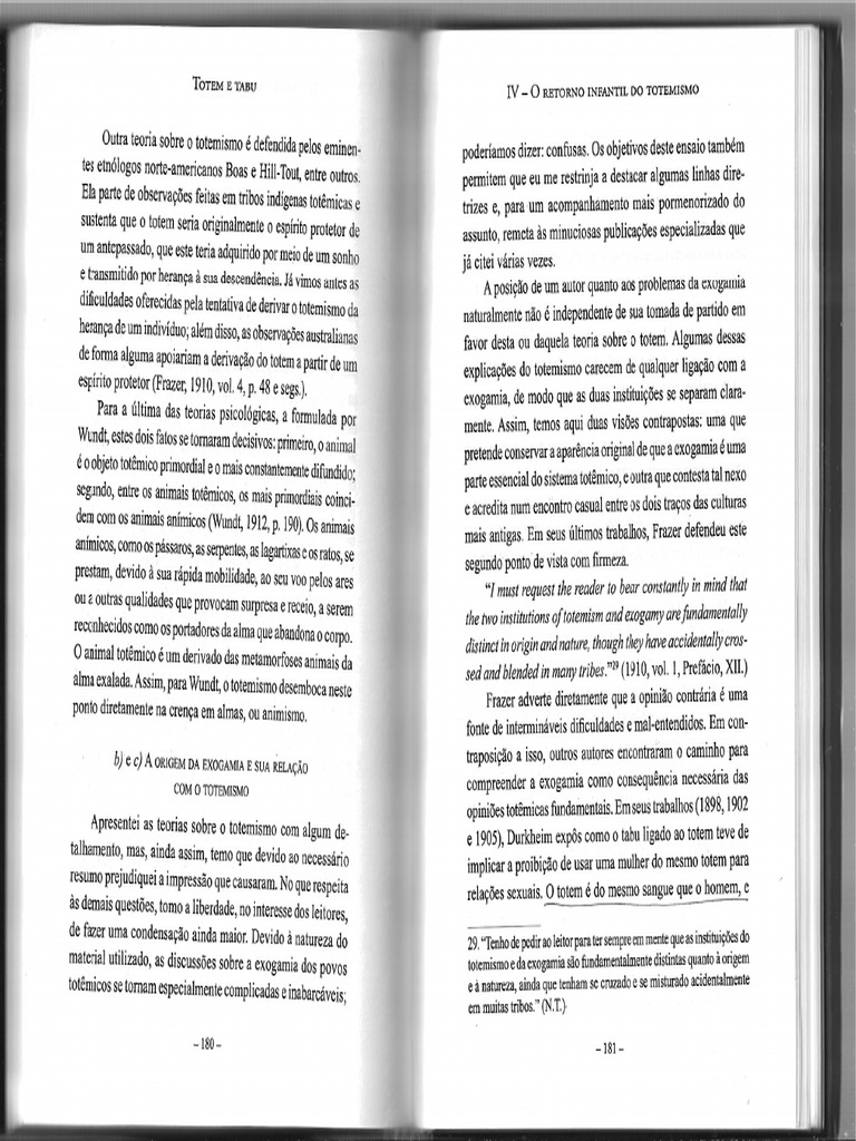 FREUD, S. A Origem Da Exogamia e Sua Relação Com o Totemismo (Tópico 'C ...