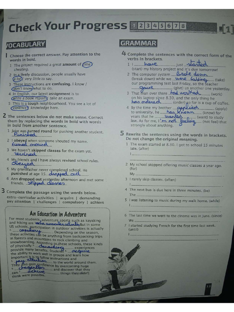 Ejercicios Ingles Work Book And Make The Progress | PDF