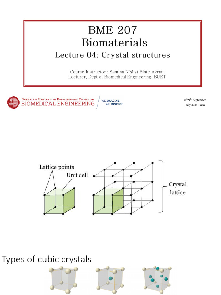 Lecture 4 - Types of Crystal - Part2 | PDF | Teaching Methods & Materials