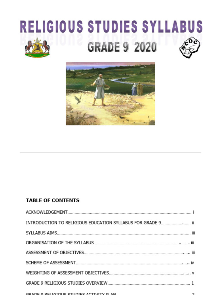 Grade 9 Religious Studies Syllabus | PDF | Parables Of Jesus | Learning