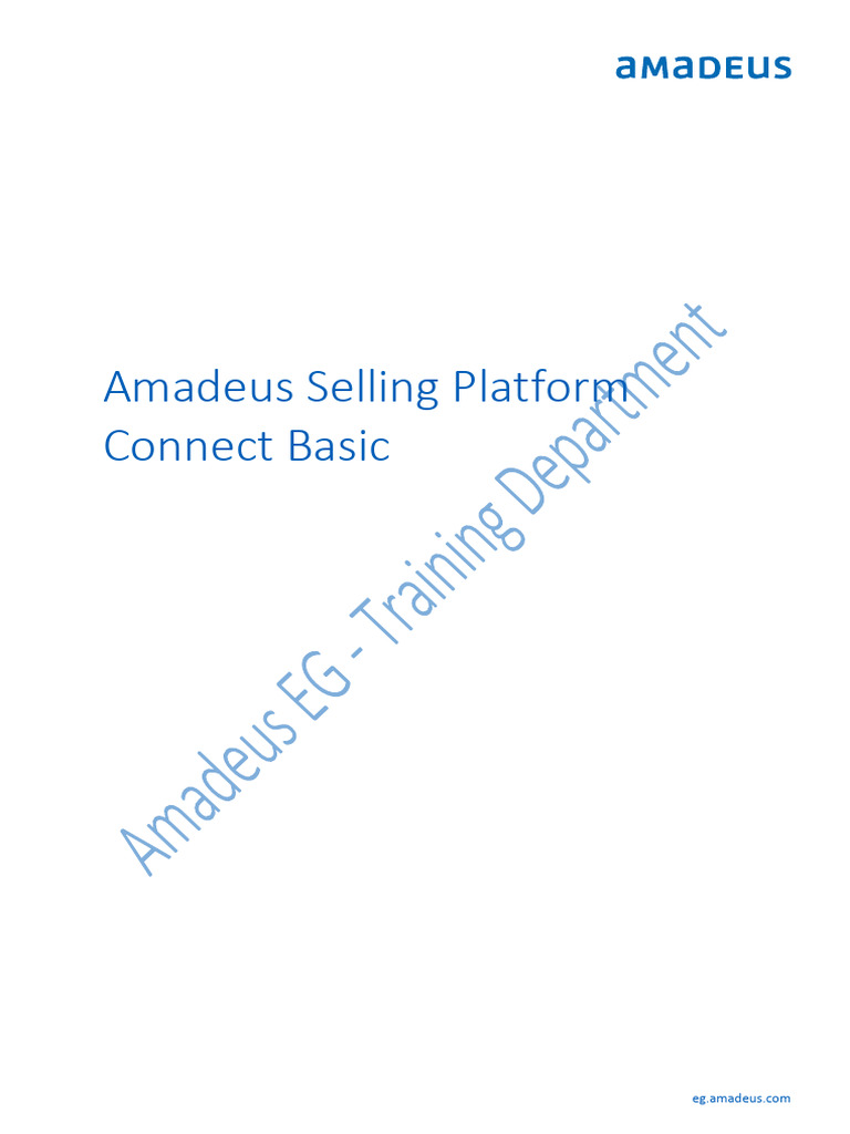 Amadeus Selling Platform Connect Guide | PDF | Airlines | Aviation