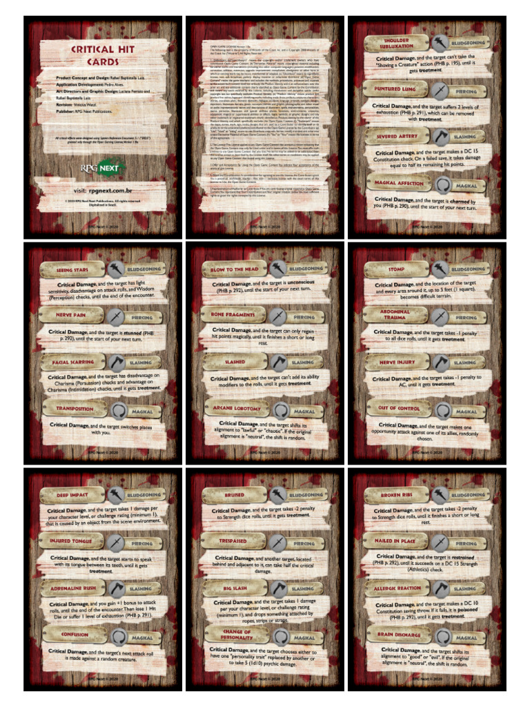 Critical Hit Cards Printing File | PDF