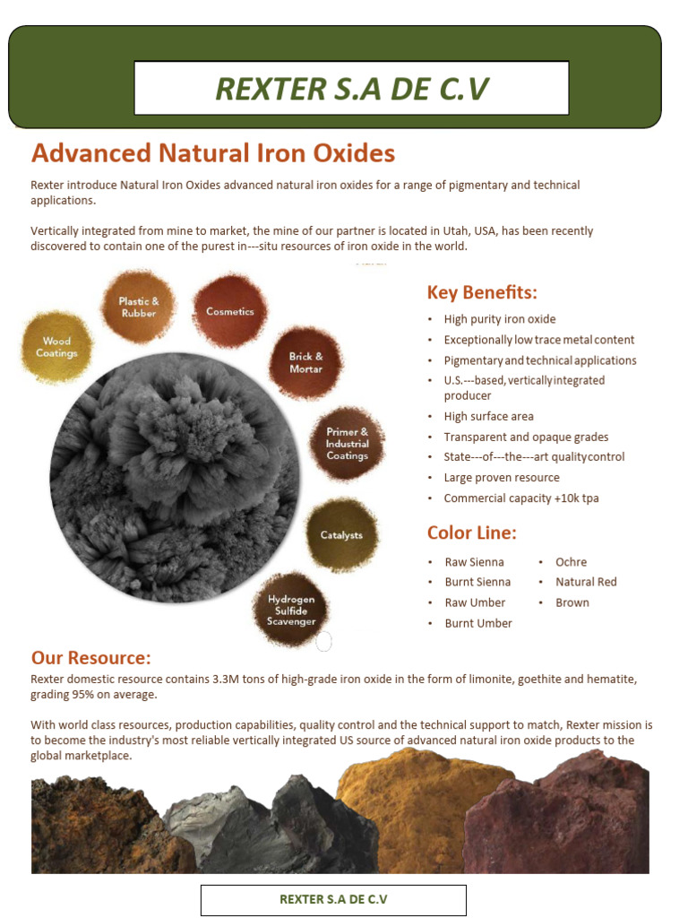 REXTER Oxidos de Hierro Natural | PDF | Materials