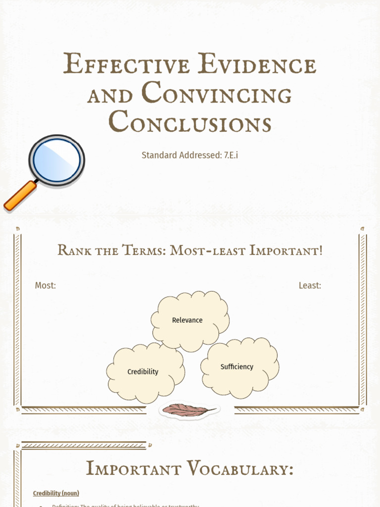 Effective Evidence and Convincing Conclusions | PDF | Evidence | Testimony