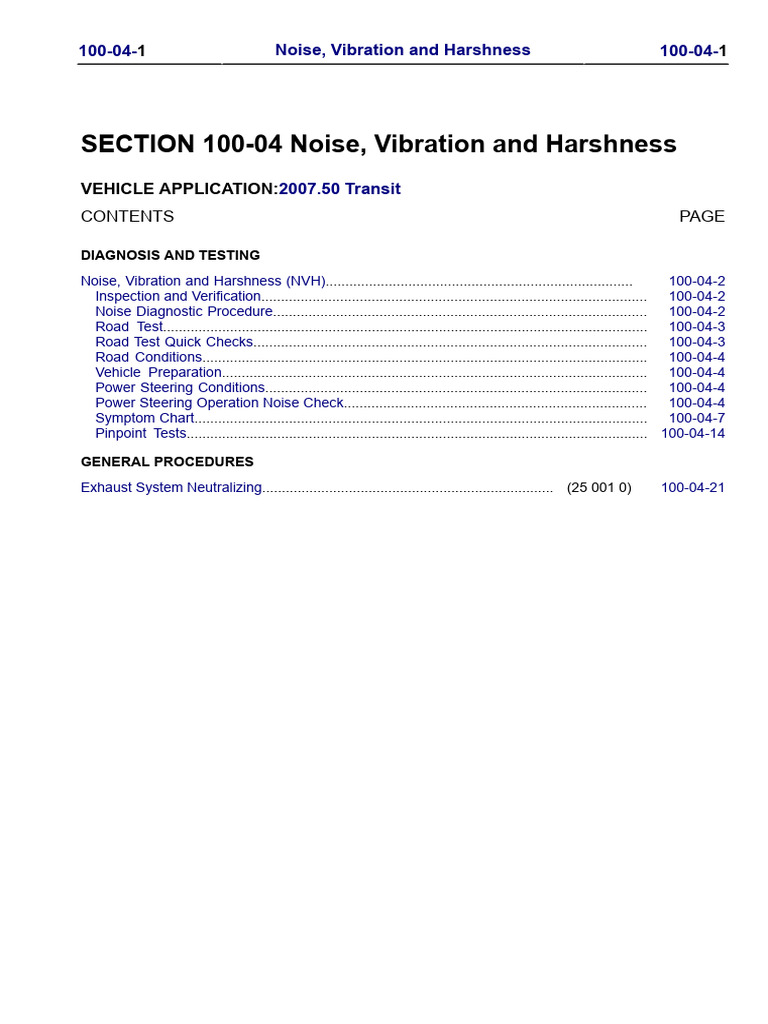 4 Noise, Vibration and Harshness | PDF | Manual Transmission | Road