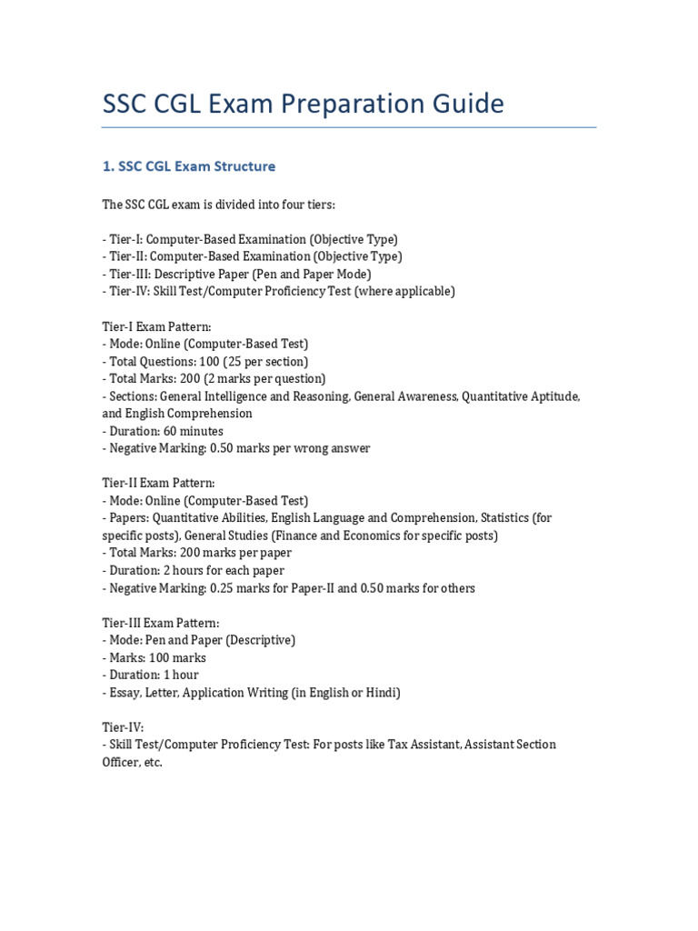 SSC CGL Exam Preparation Guide | PDF | Career & Growth | Computers