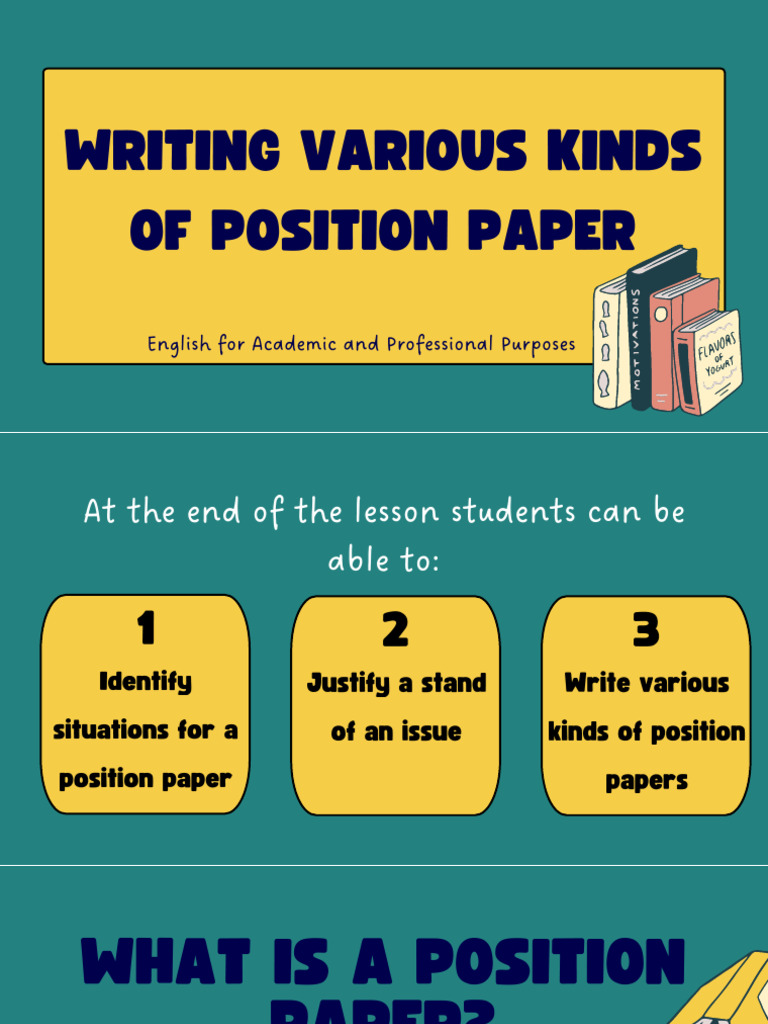 Writing Various Kinds of Position Paper EAPP | PDF
